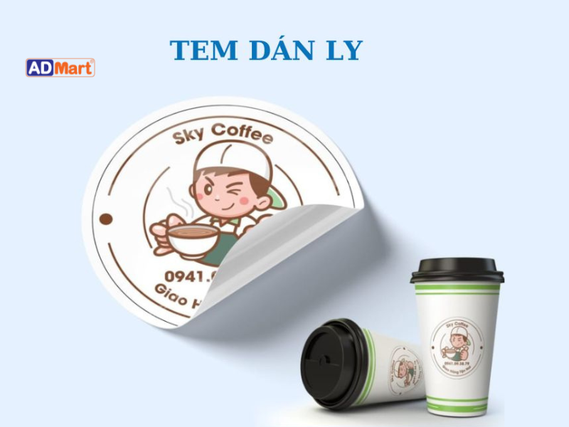 In tem dán ly - Thiết kế đẹp, ấn tượng, thu hút khách hàng